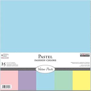 Amazon.com: Light Colors Pastel Cardstock Scrapbook Paper ...