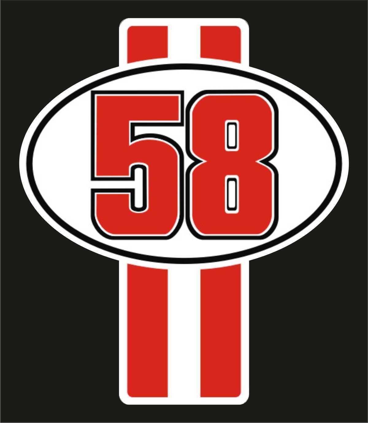 Aufkleber - Sticker Marco Simoncelli 58 Super Sic Moto GP Superbike ...
