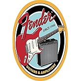Amazon.com: Fender Anniversary Guitar Distressed Retro Metal Tin Sign ...