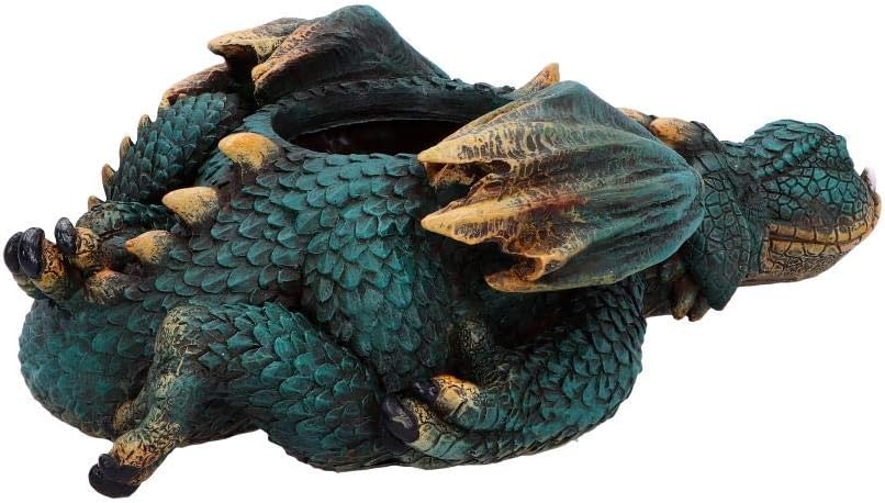 Nemesis Now Dozing Dragon Plant Pot 31.8cm, Resin, Green, One Size ...