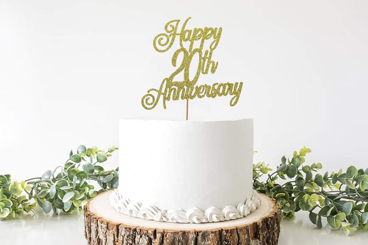 Mua Happy 20th Anniversary Cake Topper 20th Wedding Anniversary Decor ...