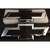 Amazon.com: 2016-2018 Chevrolet Silverado 1500 Black Bowtie Emblems ...