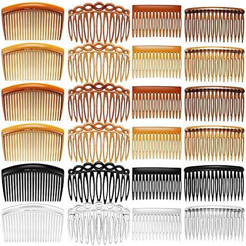 24 Pieces French Hair Side Combs Set Plastic Twist Comb Hair Clip Combs ...