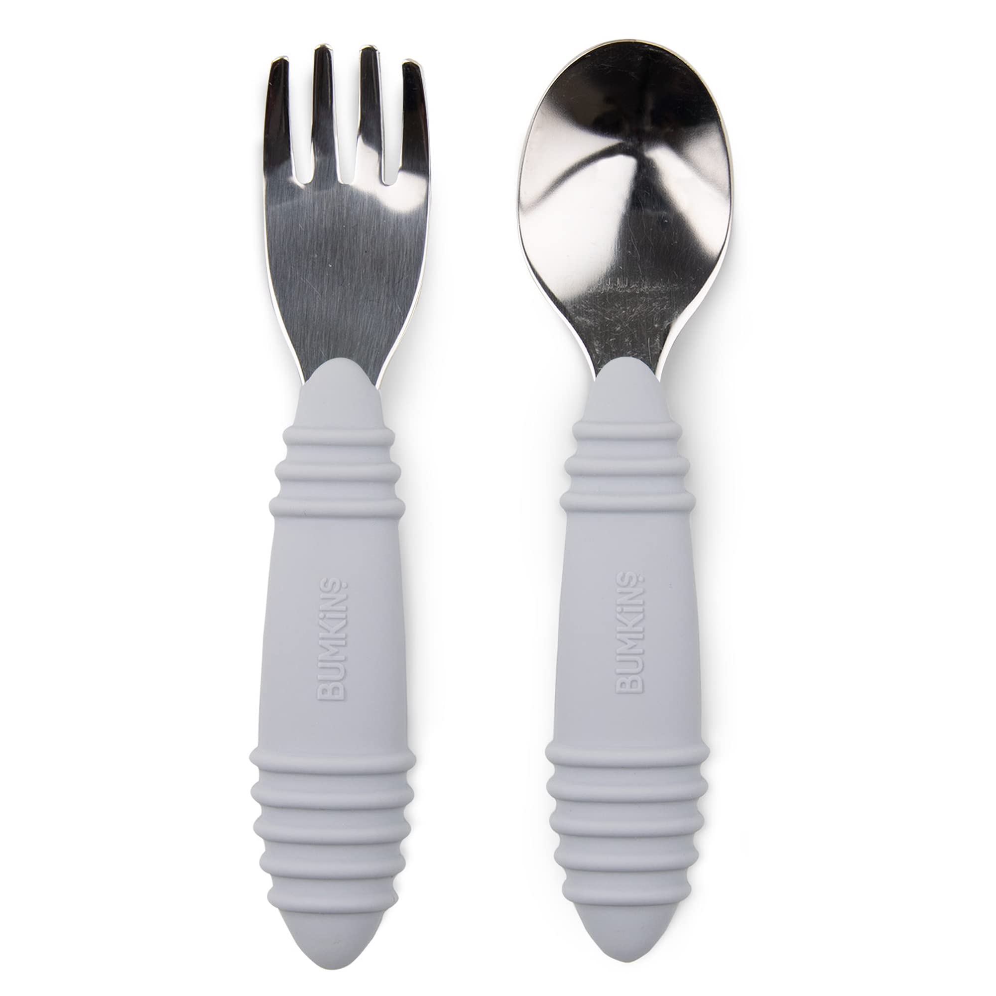 Mua Bumkins Toddler Utensils, Kids Size Fork and Spoon Set, Silicone ...