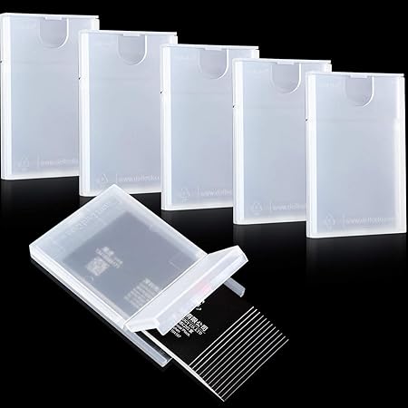 6 Pack Plastic Business Card Holder Clear Pocket Business Card Case ...