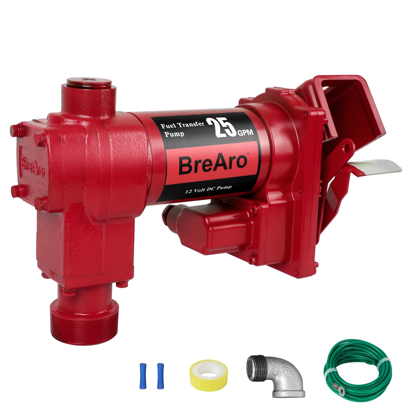 Fuel Transfer Pump 12 Volt 25 GPM High Flow DC Transfer Pump, Cast Iron ...