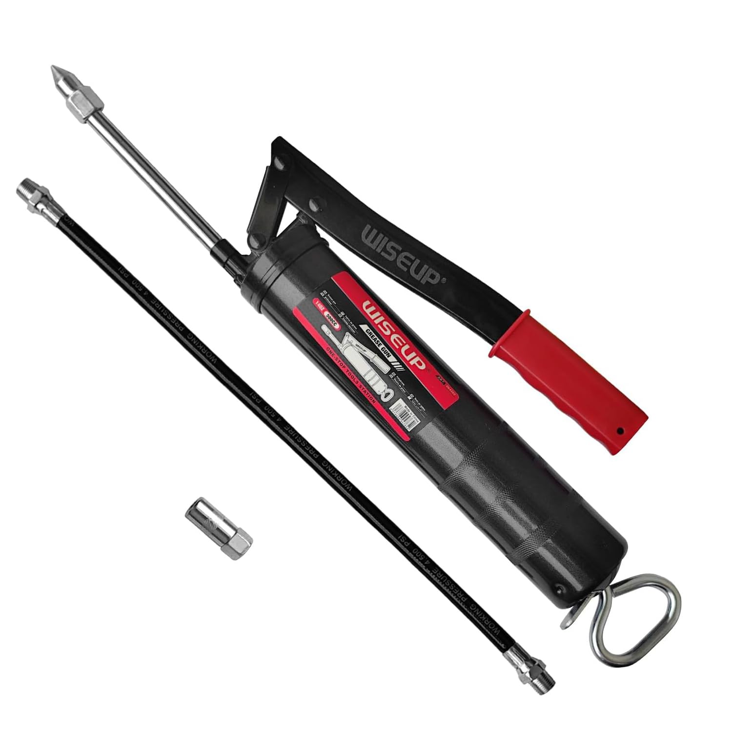 WISEUP Grease Gun Sets with 8000 PSI Heavy Duty 18 Inch Spring Flex ...