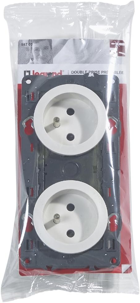 Legrand Double Socket with Earth, white, 099705 – BigaMart