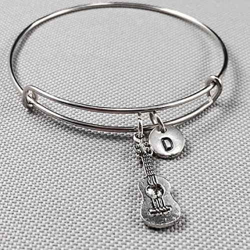 Amazon.com: Guitar bangle bracelet, guitar charm bracelet, music ...