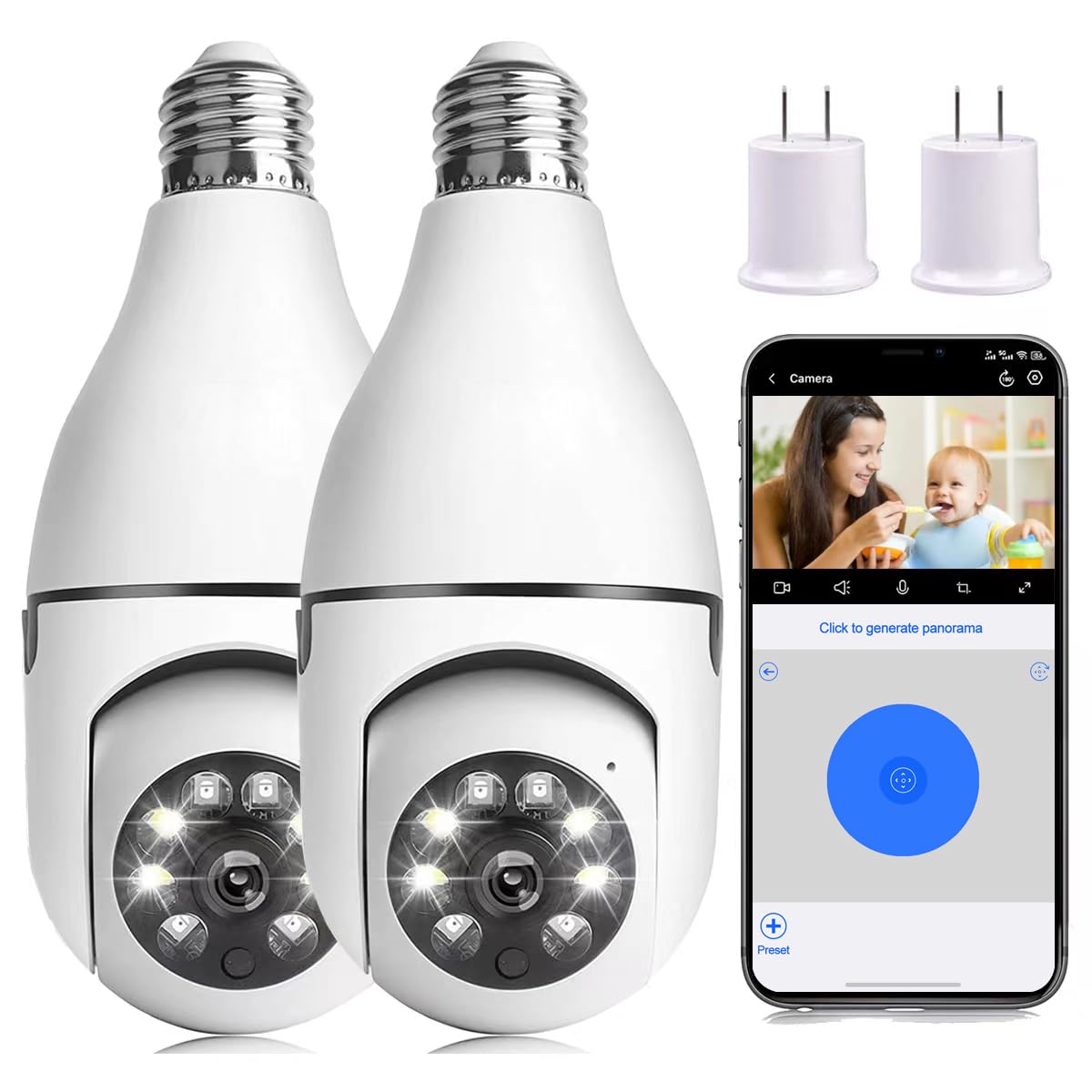 Mua Light Bulb Security Camera,1080P Wireless Light Bulb Camera for Pet ...