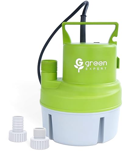 Green Expert Handy Utility Pump Submersible 1/6HP, 25-Foot Long Power ...