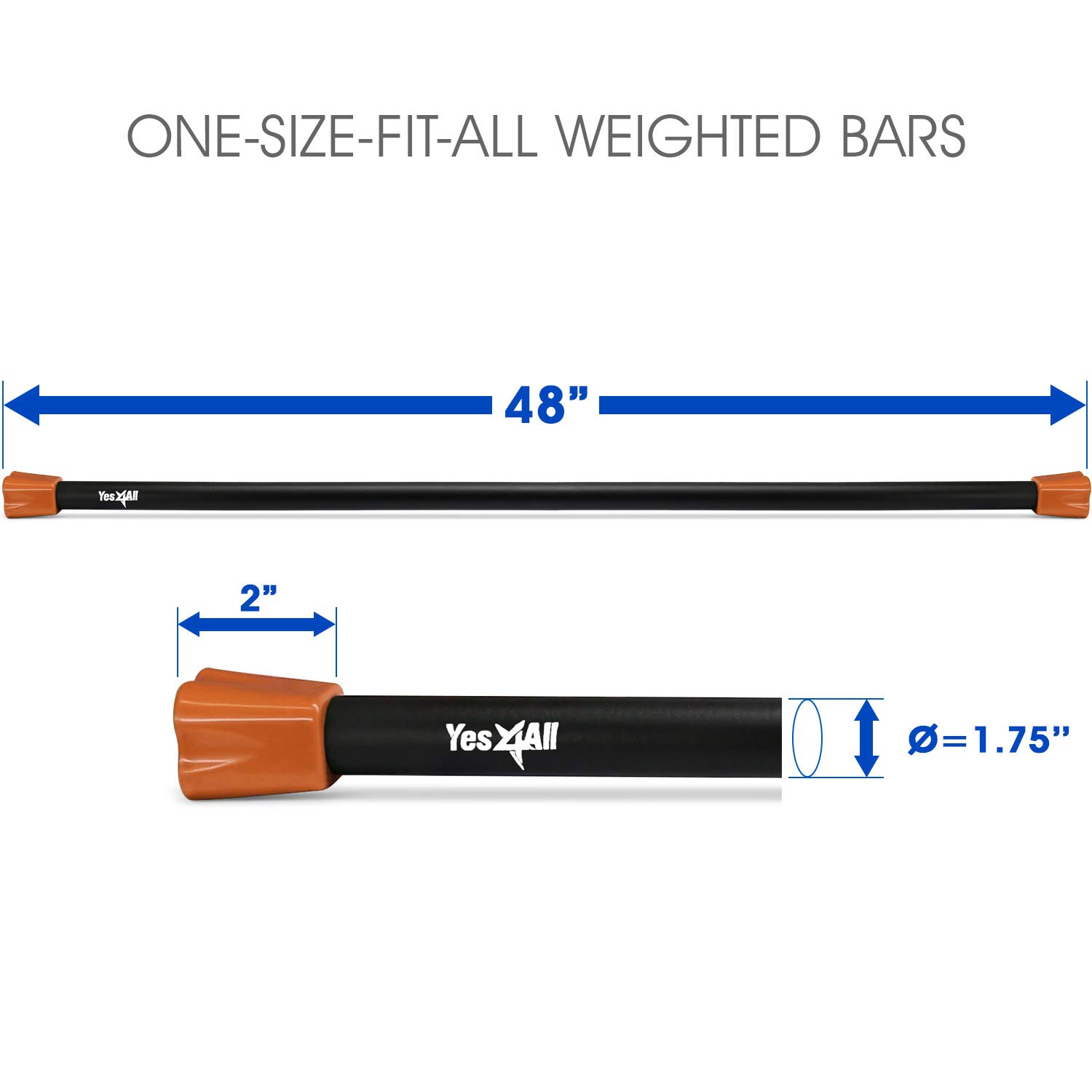 Yes4All Total Body Workout Weighted Bar/Weighted Workout Bar – Great ...