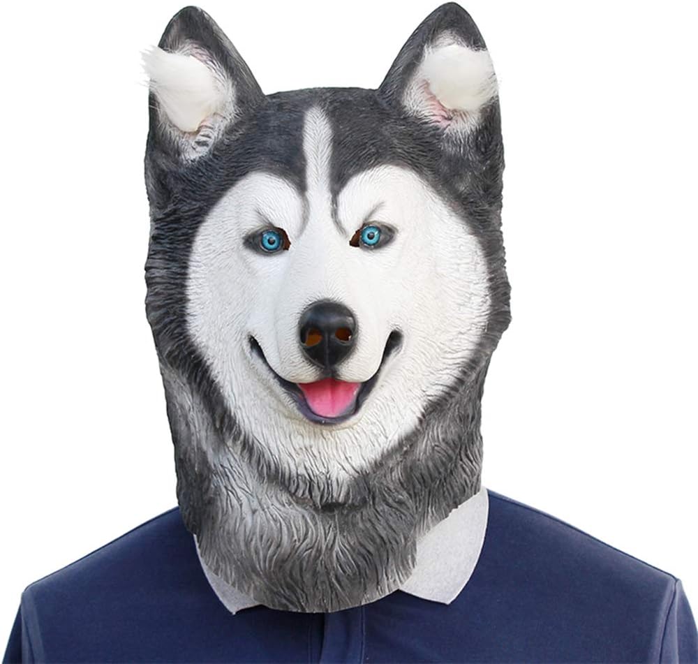 Halloween Cute Husky pet Dog Latex mask, Suitable for Halloween Costume ...