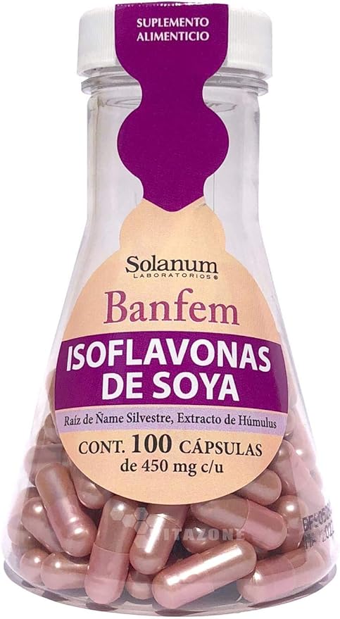Isoflavonas de Soya 100 Cápsulas de 450mg. Solanum: Amazon.com.mx ...