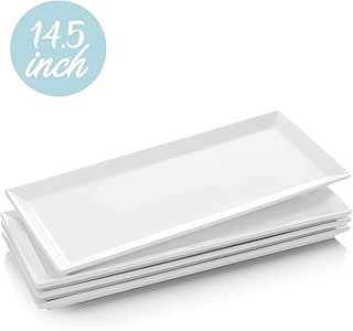 Amazon.com | Krockery Large Porcelain Serving Platters, White Plates ...