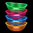 Amazon.com | Set of 4 - Oval Plastic Contoured Serving Neon Bowls ...