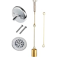Enhon Universal Bath Tub Drain Linkage Assembly with Trip Lever and Strainer Done Cove, Bathtub ...