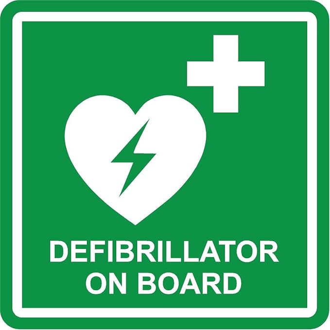 Defibrillator on Board car Sticker - Self Adhesive Sticker 100mm x ...
