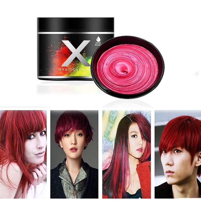 Amazon.com: Red Hair Color Wax，One-time Temporary Modeling Natural ...