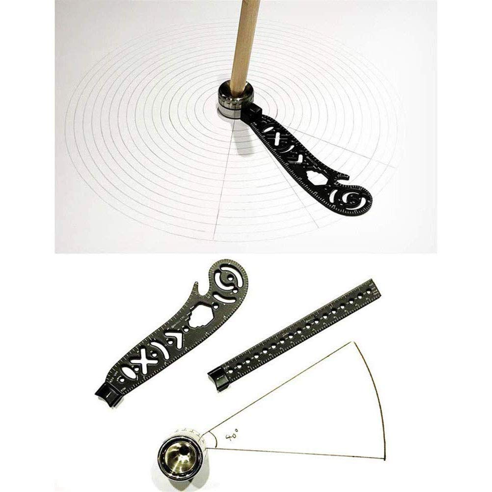 Strumento di disegno multifunzione Mini righello metallico Compasso ...