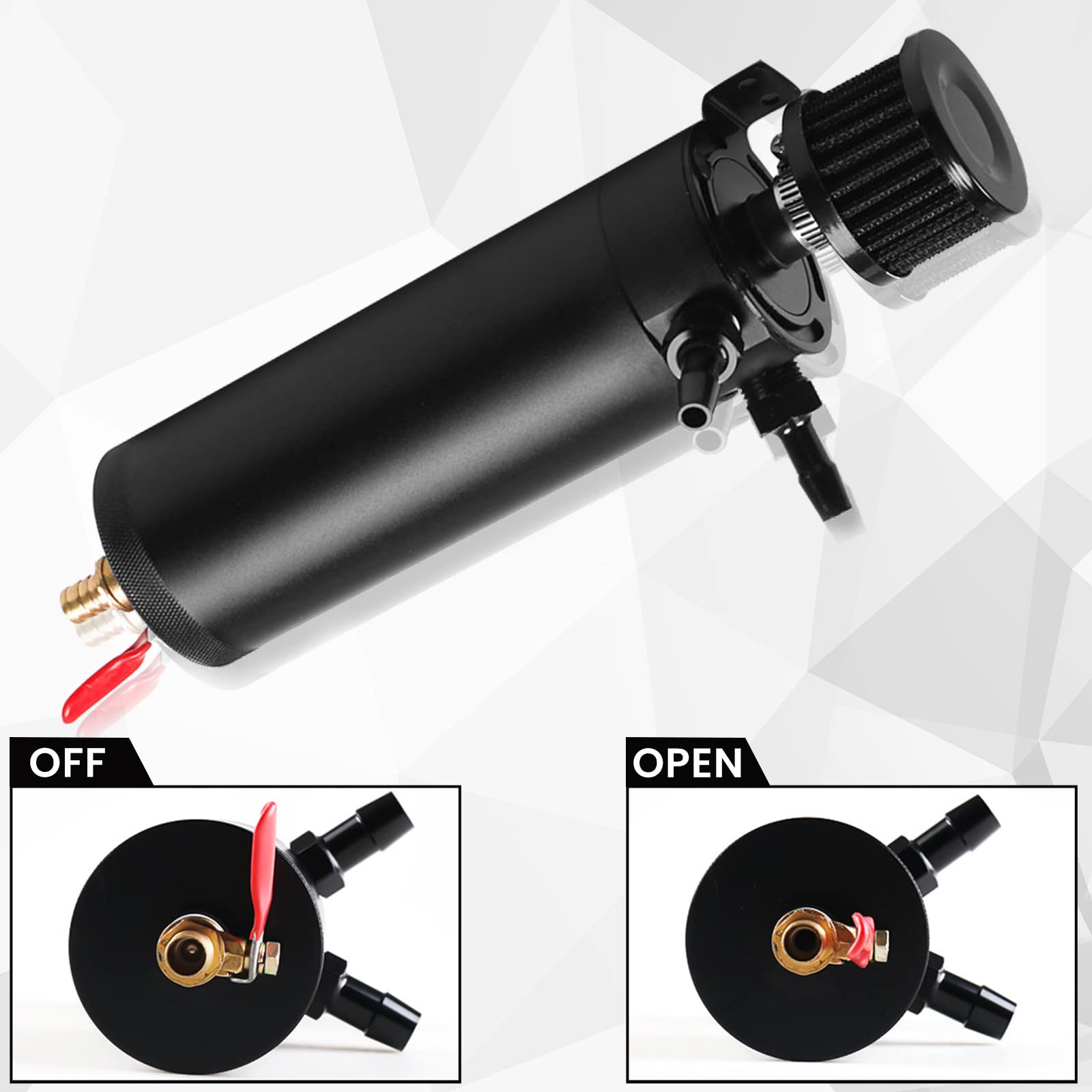 Mua Universal 2-Port Baffled Oil Catch Can with Breather Filter and ...