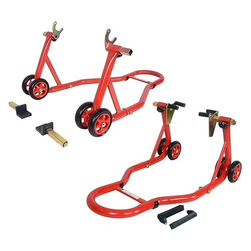 MOTO4U Motorcycle Stands Front and Rear, Front Rear Combo Stand ...
