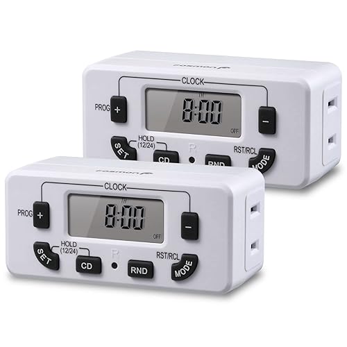 Fosmon 7 Day Digital Timers for Electrical Outlets, Indoor Plug-in ...