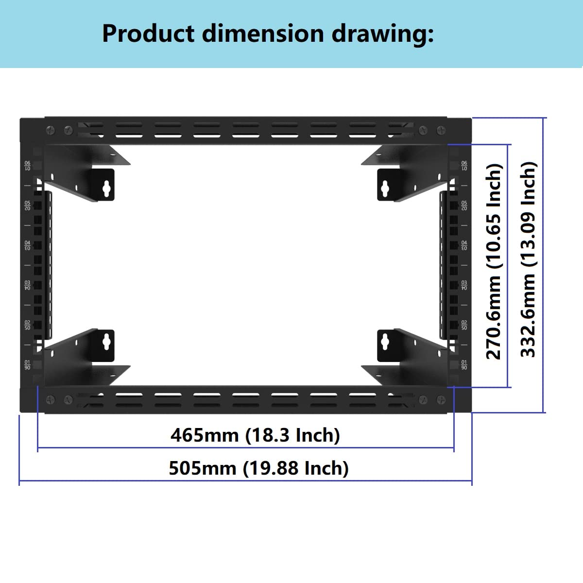 Mua HQYing 6U Wall Mount Open Frame Server Rack-19 Inch Network ...