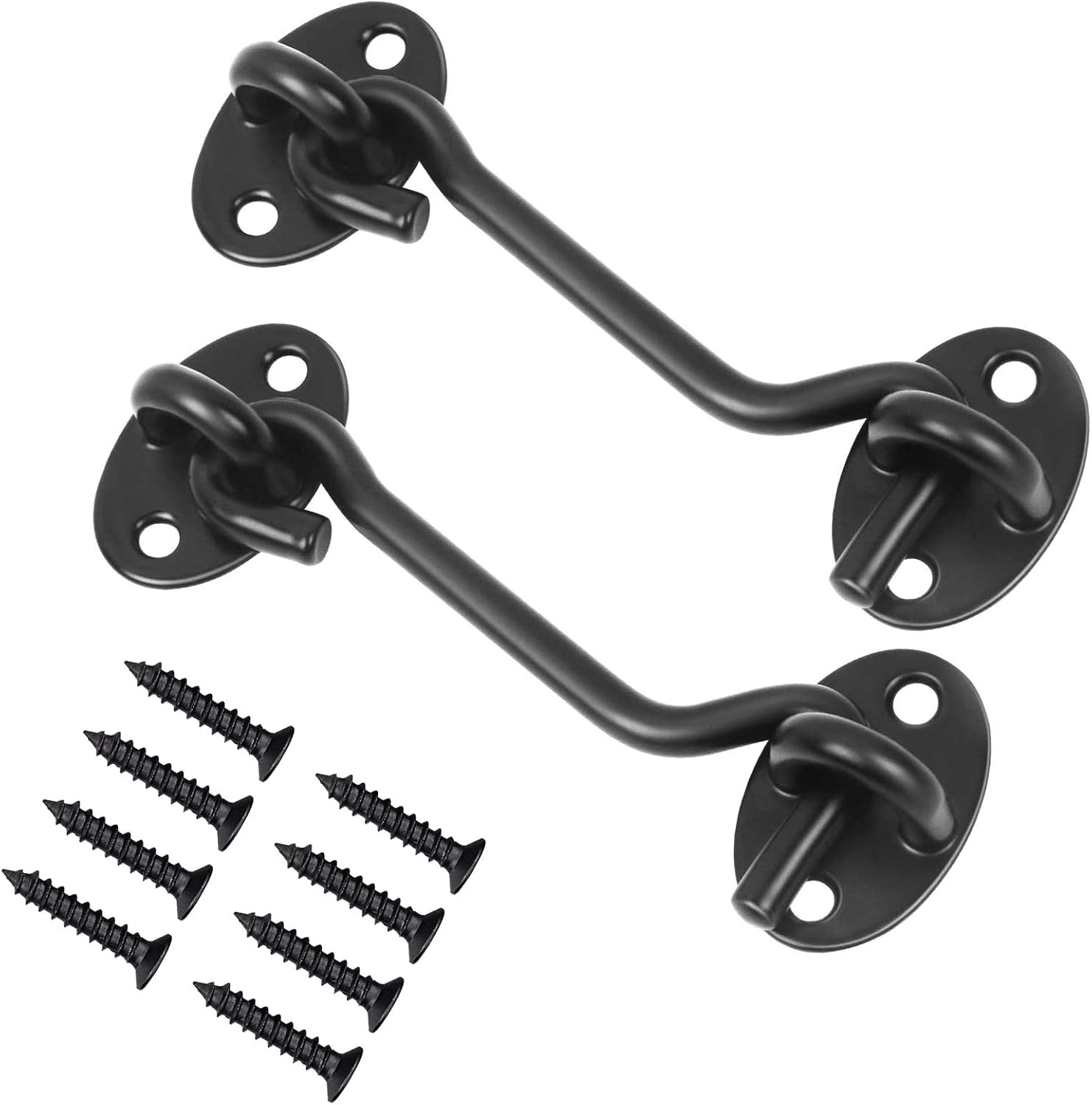 2 PCS 4 Inch Stainless Steel Door Latch Cabin Hook and Eye Latch Solid ...