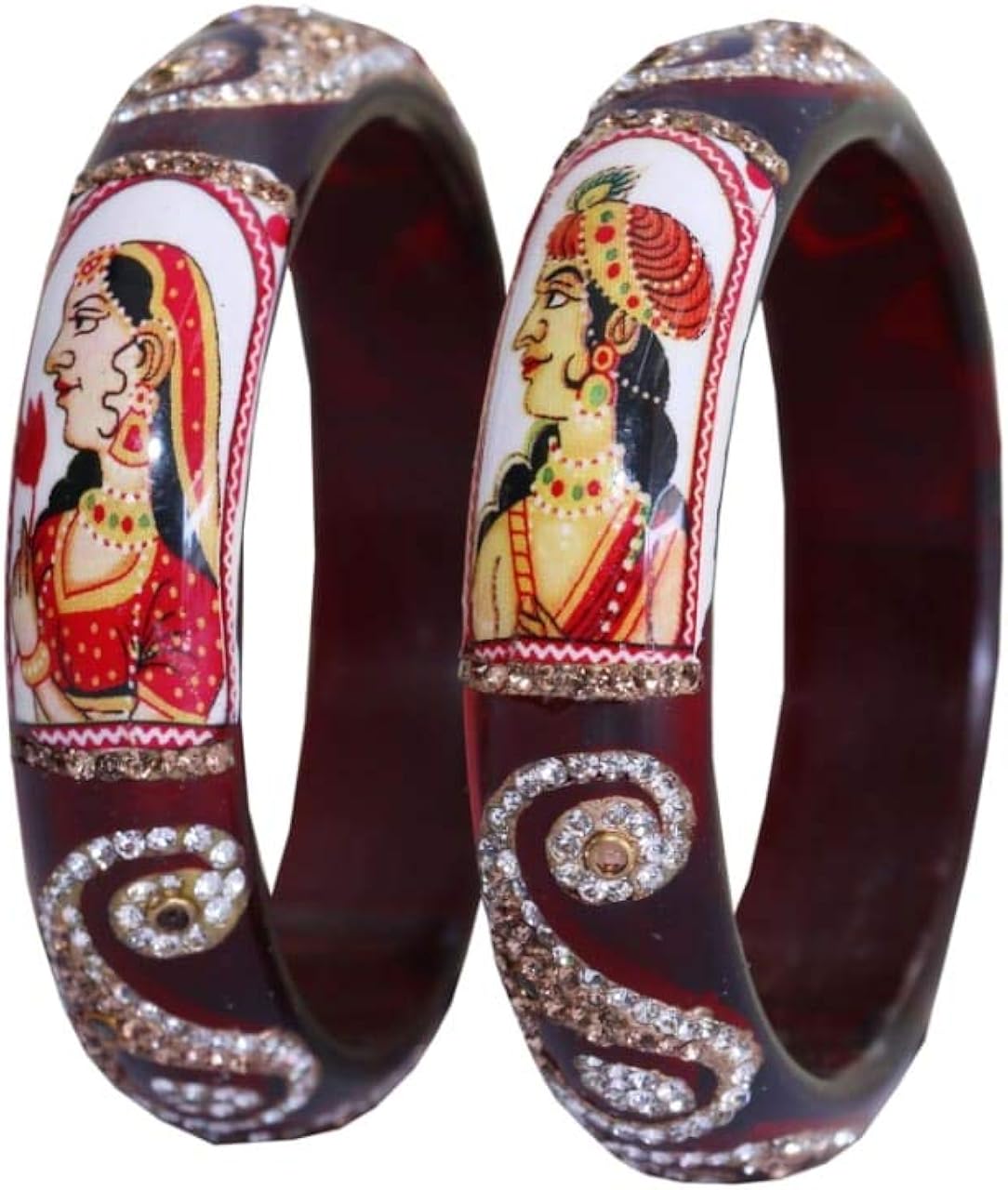 Buy MK Designer Bangle Set for Women (Maroon_2.4) B10 at Amazon.in