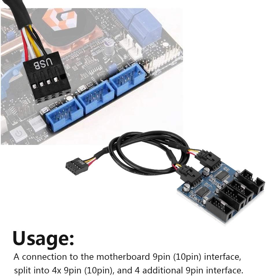 Industrial & Scientific Cuifati 9 Pin USB Header,USB 9 pin Connector ...