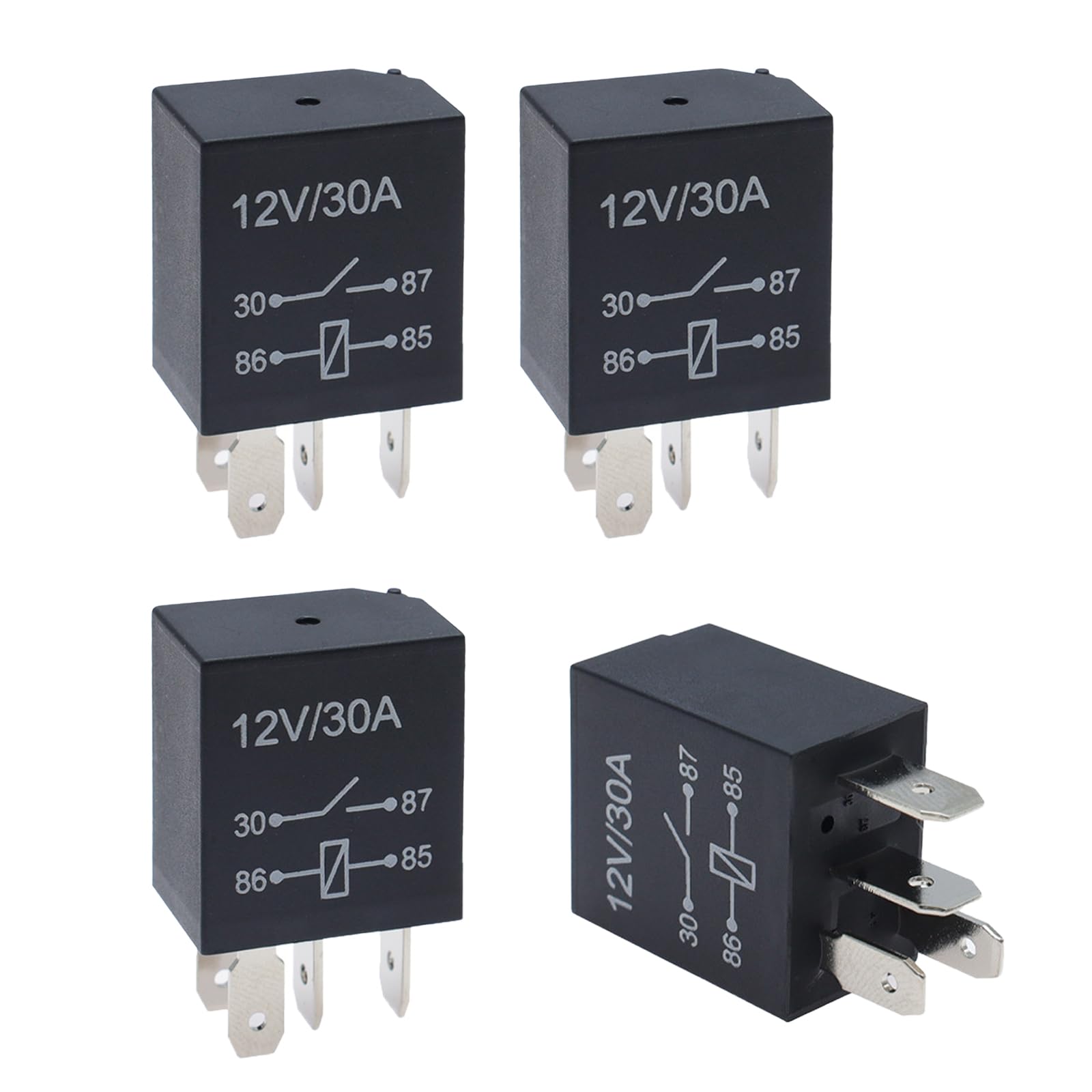 Mua 4 PCS Four-pin Automotive Relay, DC 12V 30A Flame-Retardant Housing ...
