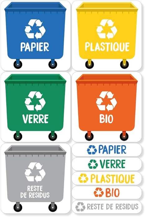 Haberdashery Online 5 Stickers Recyclage. Étiquettes Autocollants pour ...