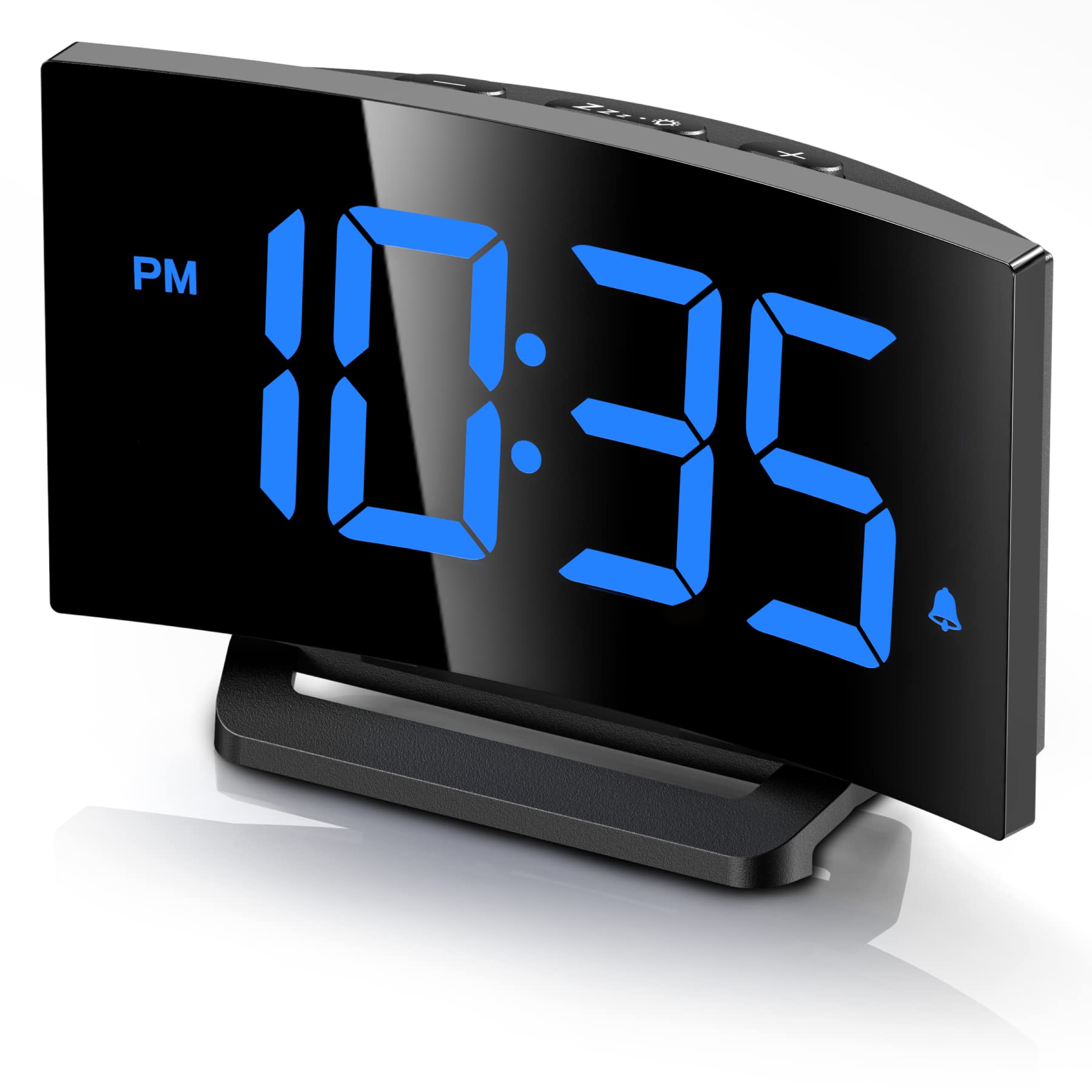 Mua GOLOZA Digital Alarm Clock for Bedrooms with Modern Curved Design ...