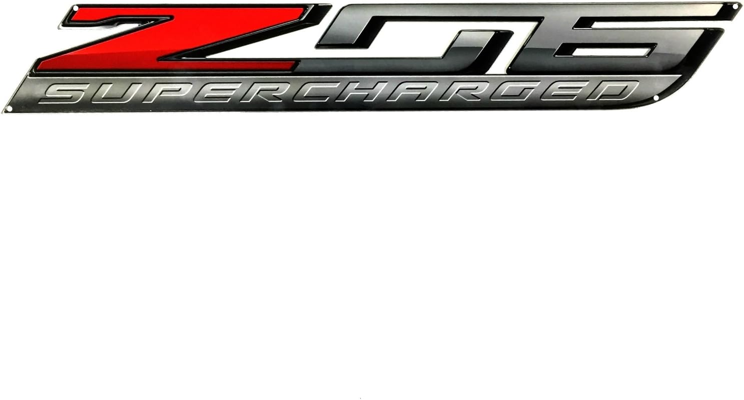 C7 Corvette ZO6 Super Charged Wall Emblem Large Metal Z06 Art 2015 and ...