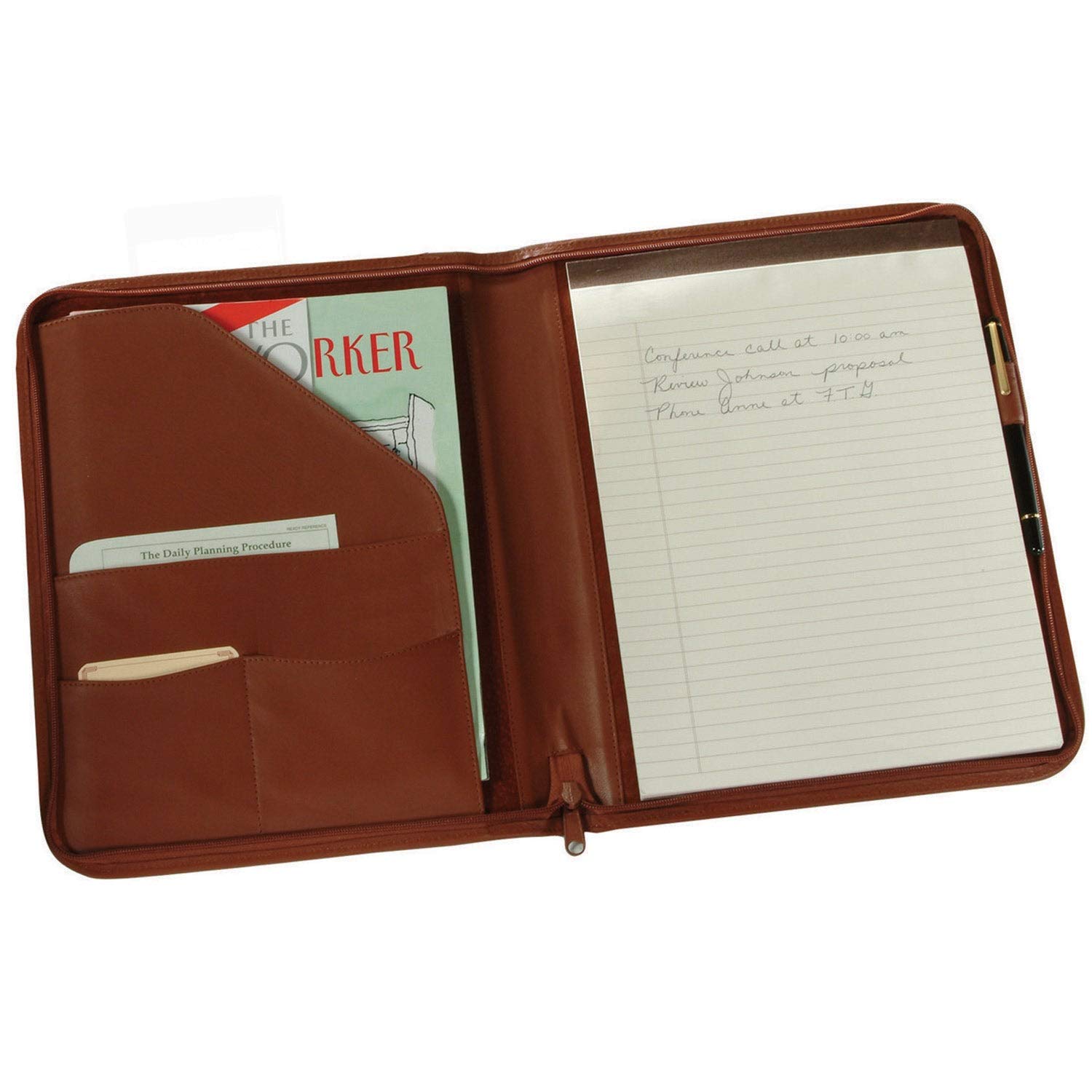 Royce Leather Zip Around Writing Genuine Leather Padfolio