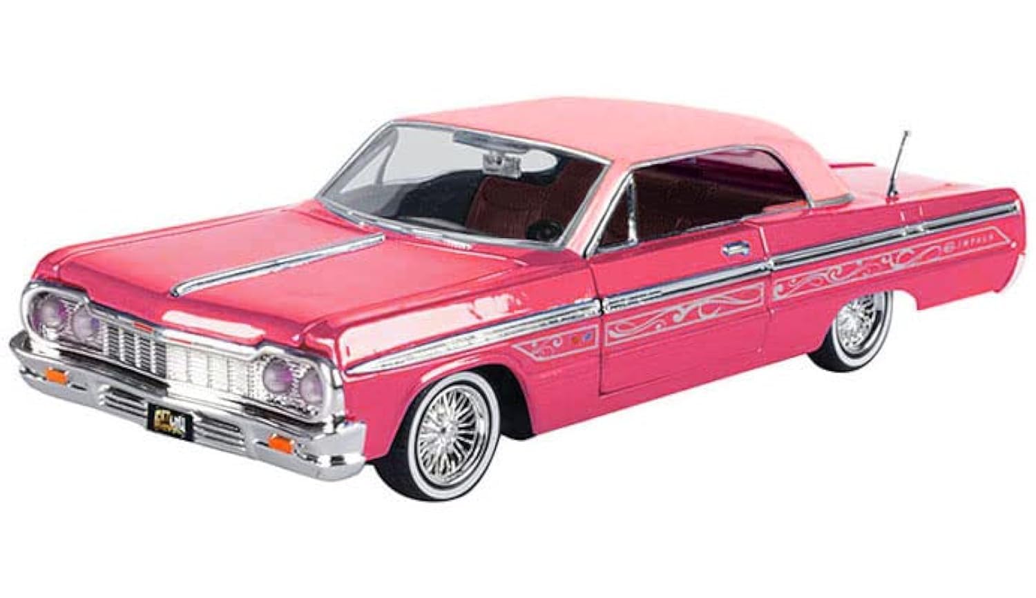Toy Cars Chevy Impala Lowrider Hard Top Pink with Graphics and Light ...