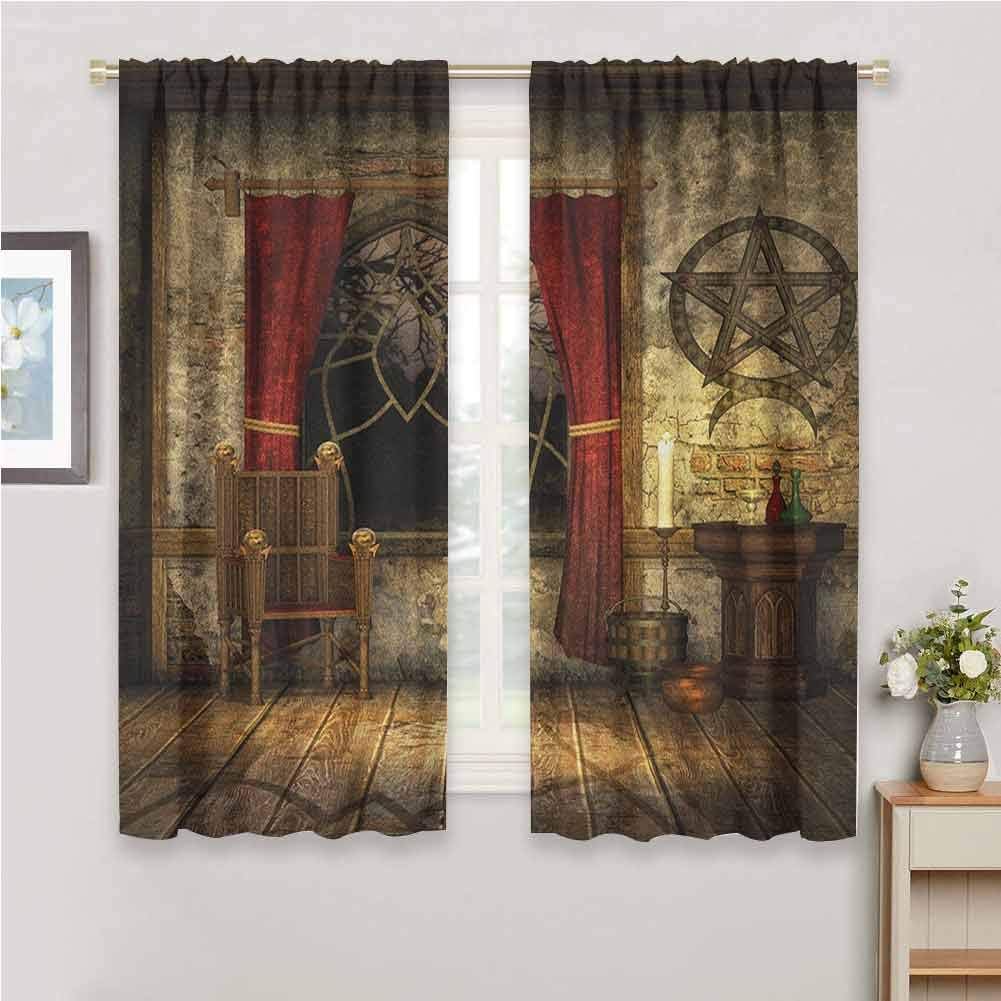 hengshu Gothic Sliding Curtains for Bedroom Ancient Pentagram Symbol ...