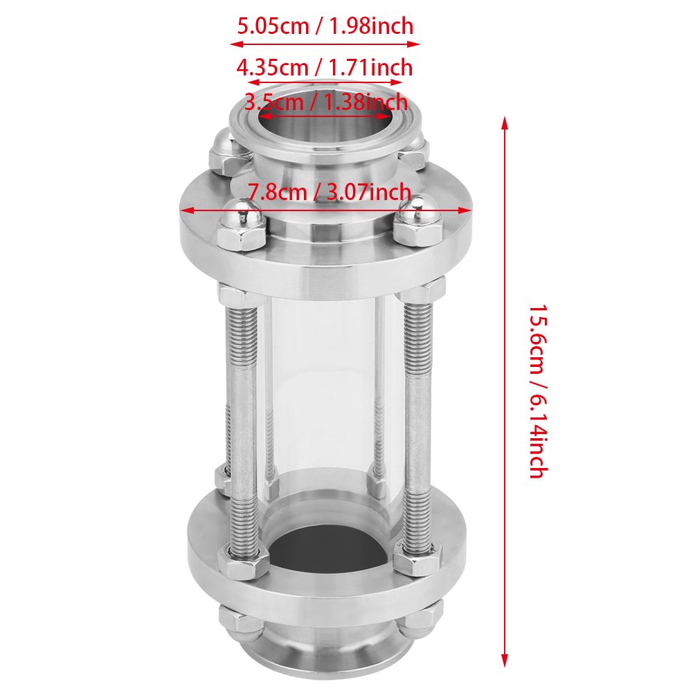 In-Line Sight Glass,Stainless Steel 304 Flow Sanitary Sight Glass with ...