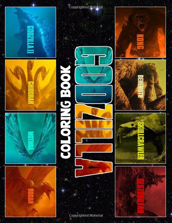 Godzilla Coloring Book: Great Coloring Book For Any Fans of Godzilla ...