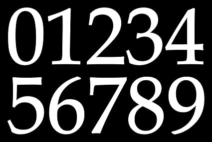 Amazon.com: Traditional Die Cut Numbers - Vinyl Decals Stickers - Gloss ...