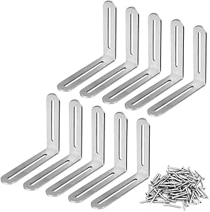 Amazon.com: 10 Pack Adjustable L-Shape Corner Brace, 201 Stainless ...