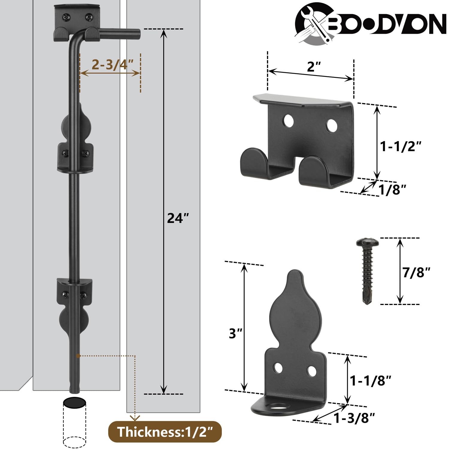 Mua 24 Inch Cane Bolt Gate Drop Rod Heavy Duty Gate Hardware, Gate ...