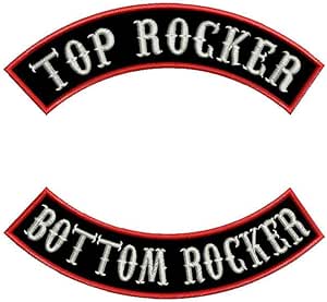 Amazon.com: Top & Bottom Rocker Patches Custom Embroidered MC Biker ...