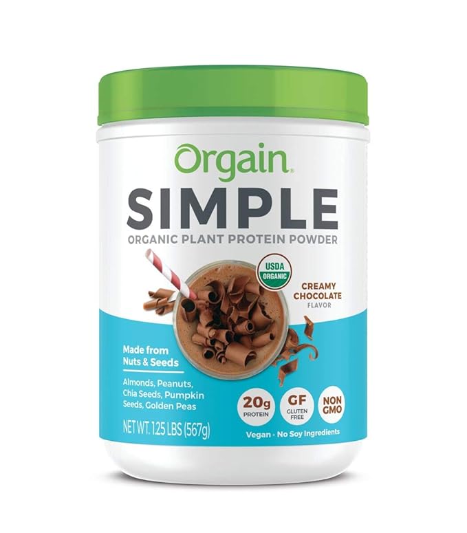 Orgain Simple Organic Plant Protein Powder, Creamy Chocolate - 20g ...