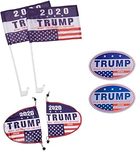 Amazon.com: GIGIK President Donald Trump 2020 Car Flag Set 6 Pack ...