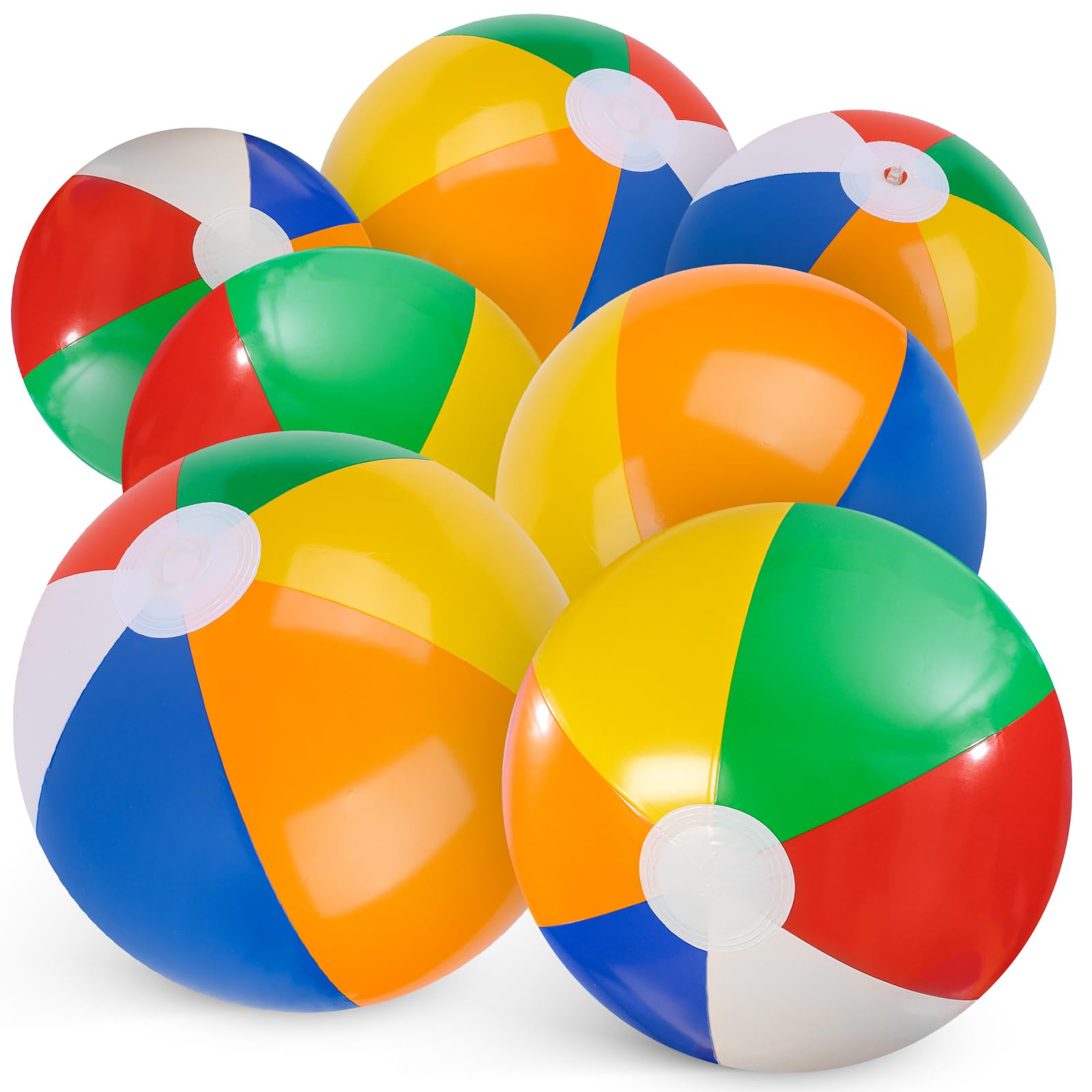 AMOR PRESENT 7PCS Beach Balls Bulk, 12inch Inflatable Beach Balls Pool ...