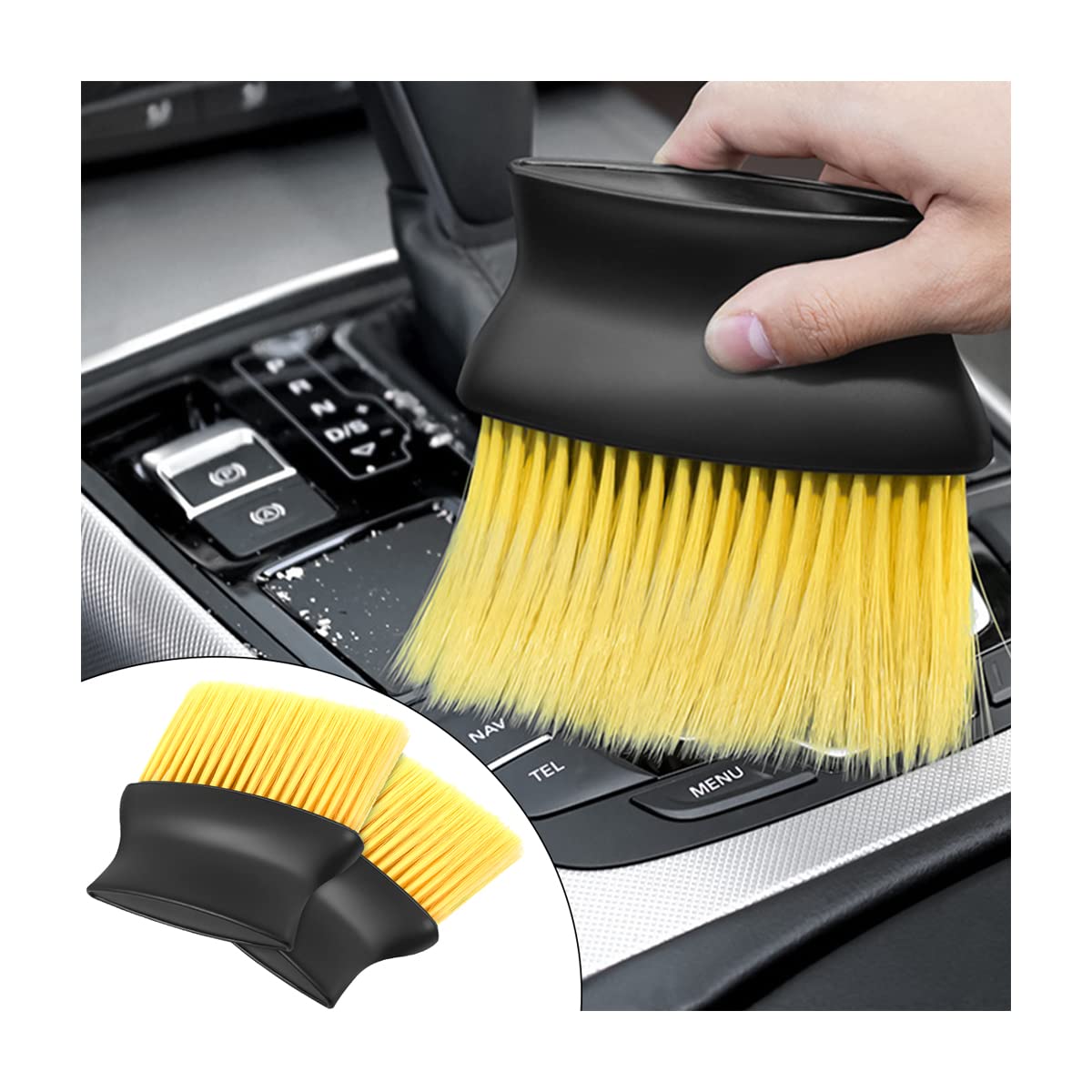 2PCS Auto Interior Dust Brush, Scratch Free Dust Removal Cleaning Tool ...