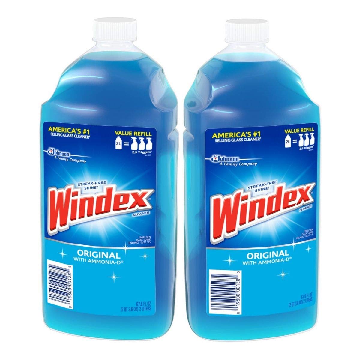 Amazon.com: Windex Glass Cleaner Refill, Original Blue, 2 L (Pck of 2 ...
