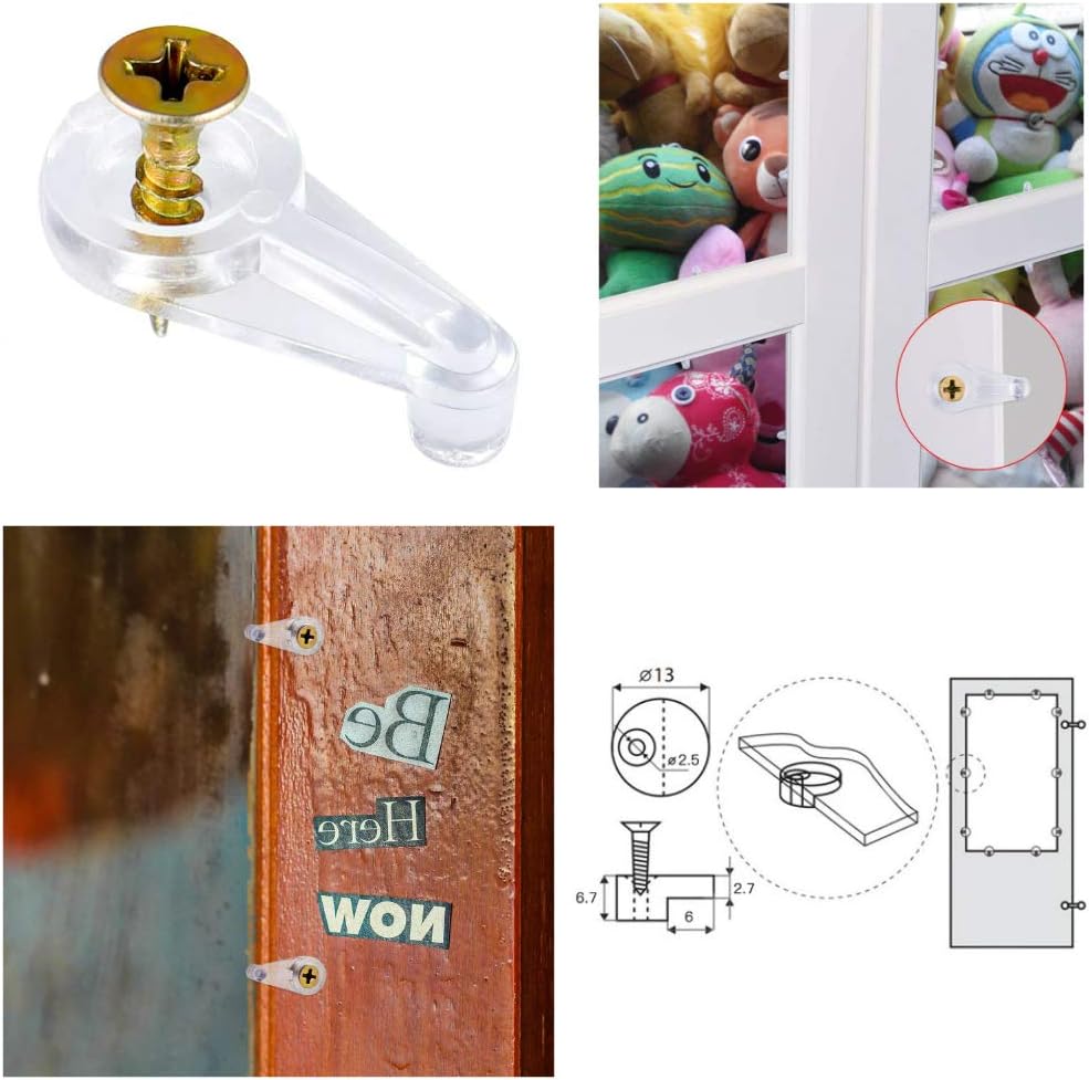 200 Pack Glass Retainer Clips Kit 4 mm 5 mm Glass Clip Plastic ...